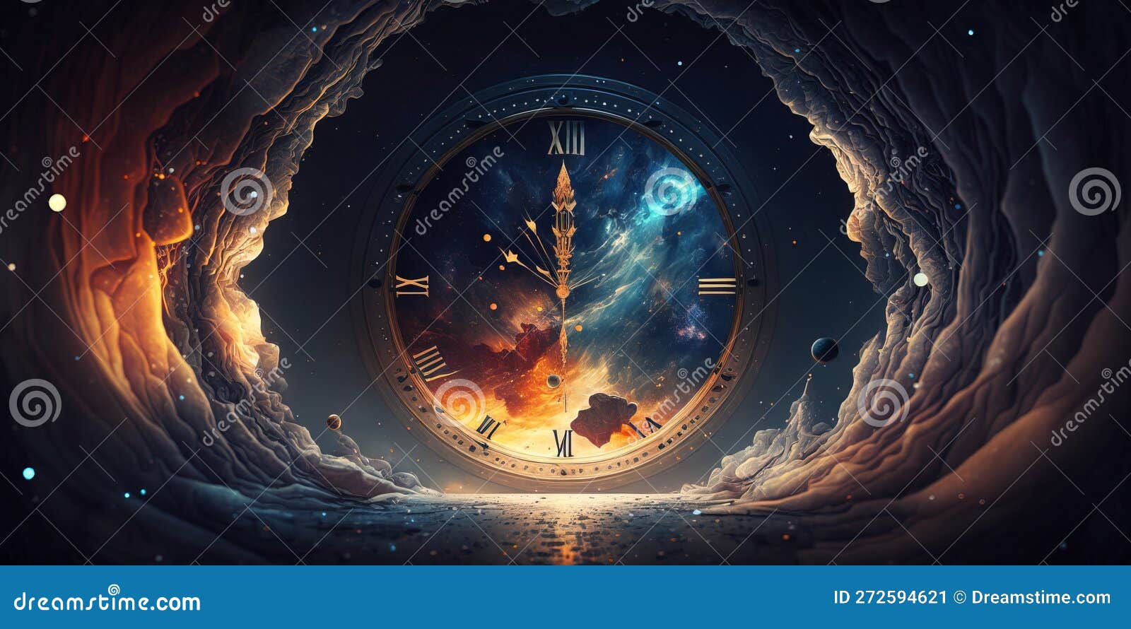 Concept of Time and Space, Surreal Fantasy Artwork. Generative AI Stock ...