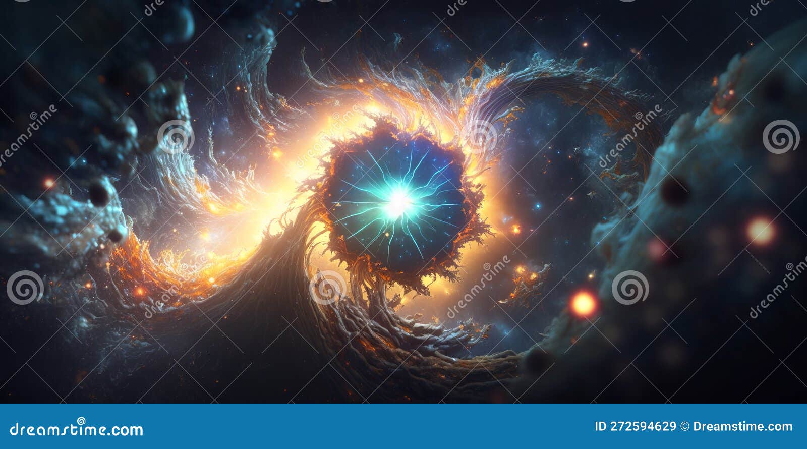 Concept of Time and Space, Surreal Fantasy Artwork. Generative AI Stock ...