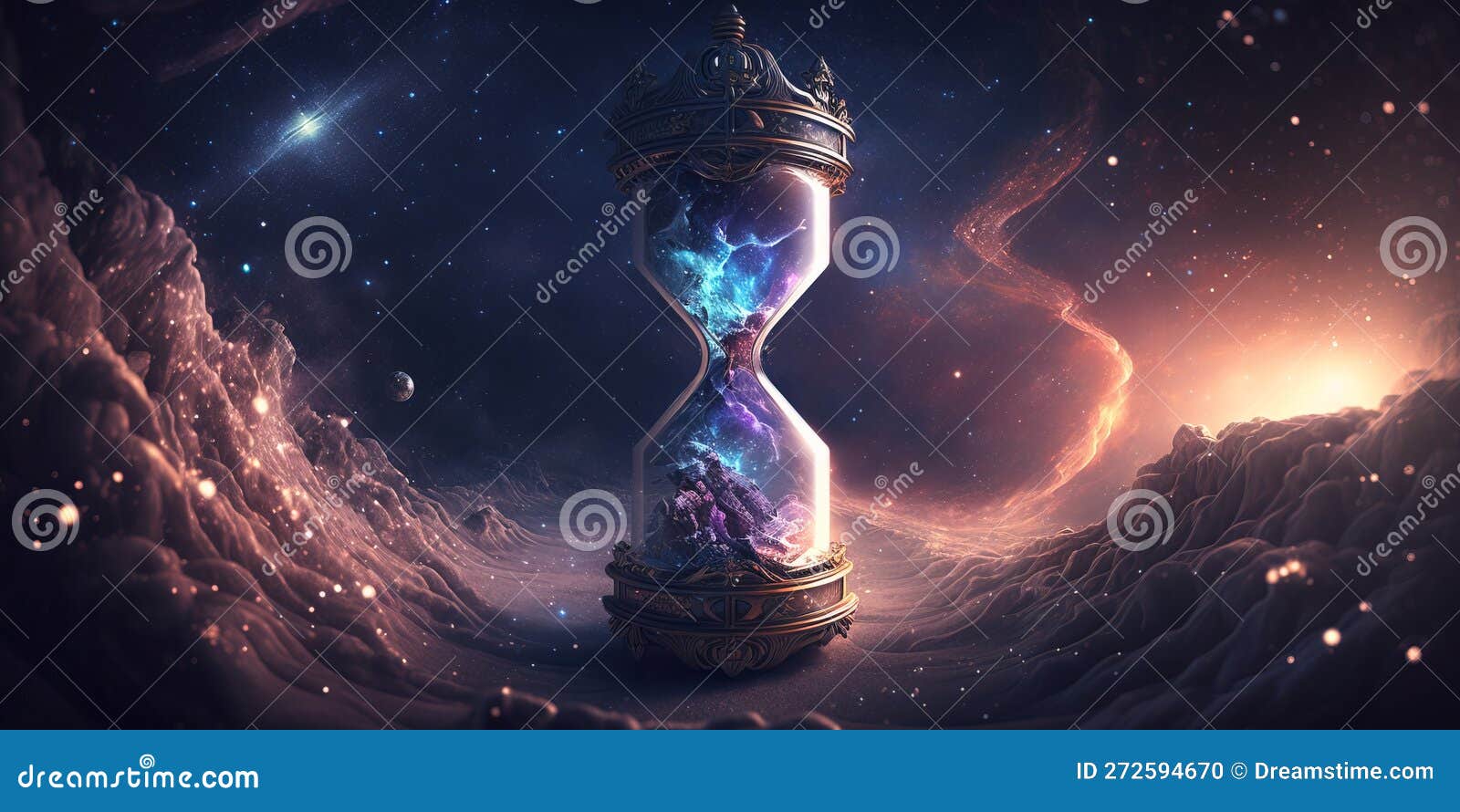 Concept of Time and Space, Surreal Fantasy Artwork. Generative AI Stock ...