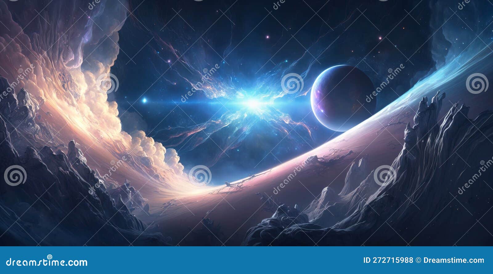 Concept of Time and Space, Surreal Fantasy Artwork. Generative AI Stock ...