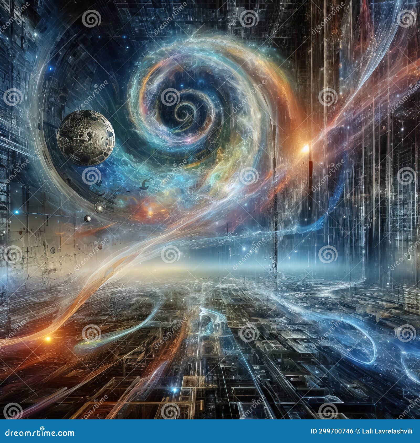 Concept of Time and Space, Surreal Fantasy Artwork. Generative AI Stock ...