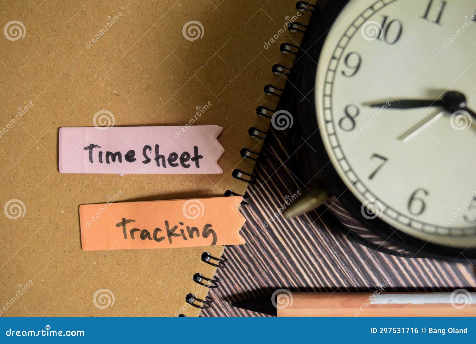 Concept of TimeSheet Tracking Write on Sticky Notes Isolated on Wooden ...