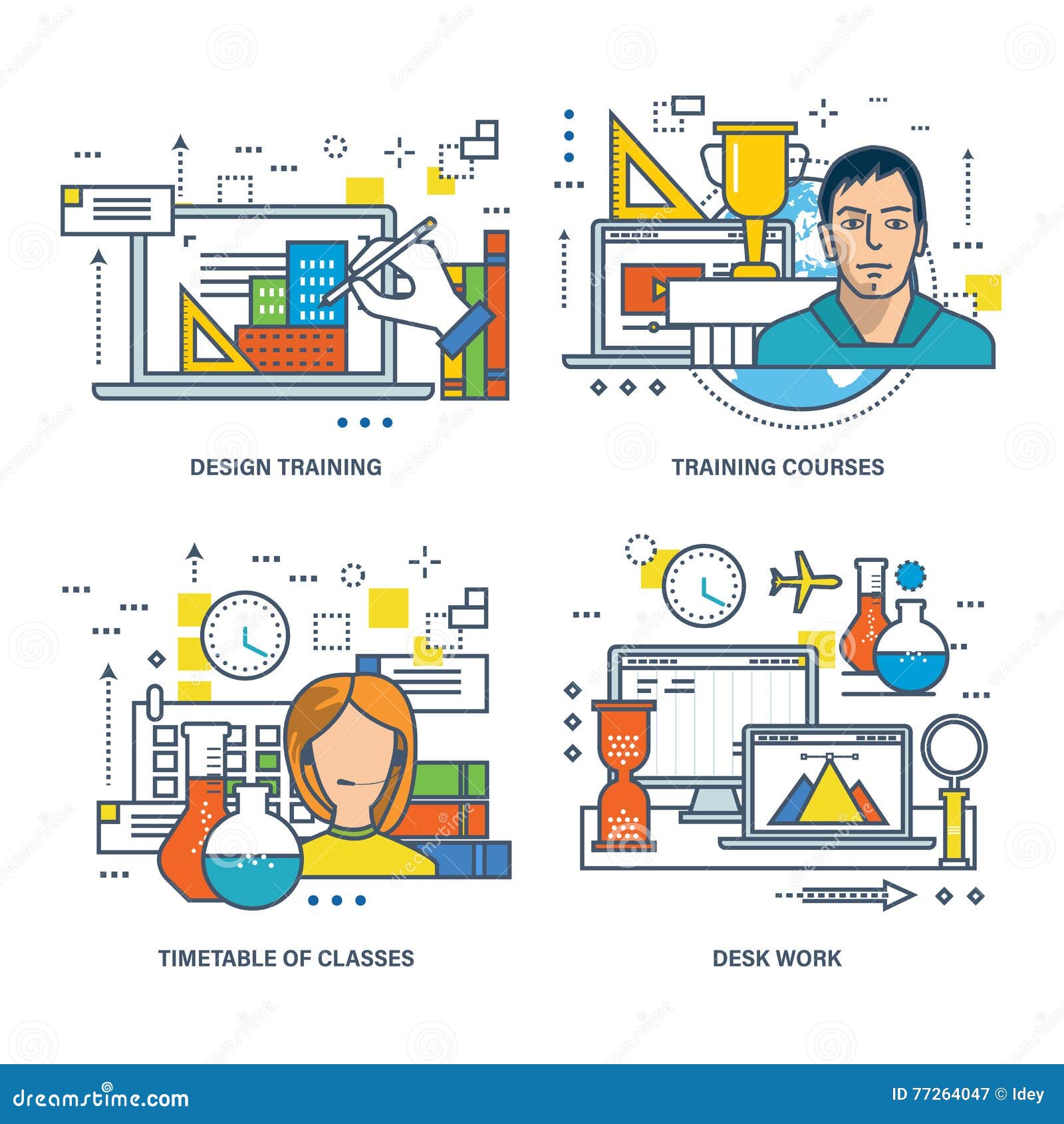 Concept of Timetable Classes, Training Courses, Desk Work Stock Vector ...