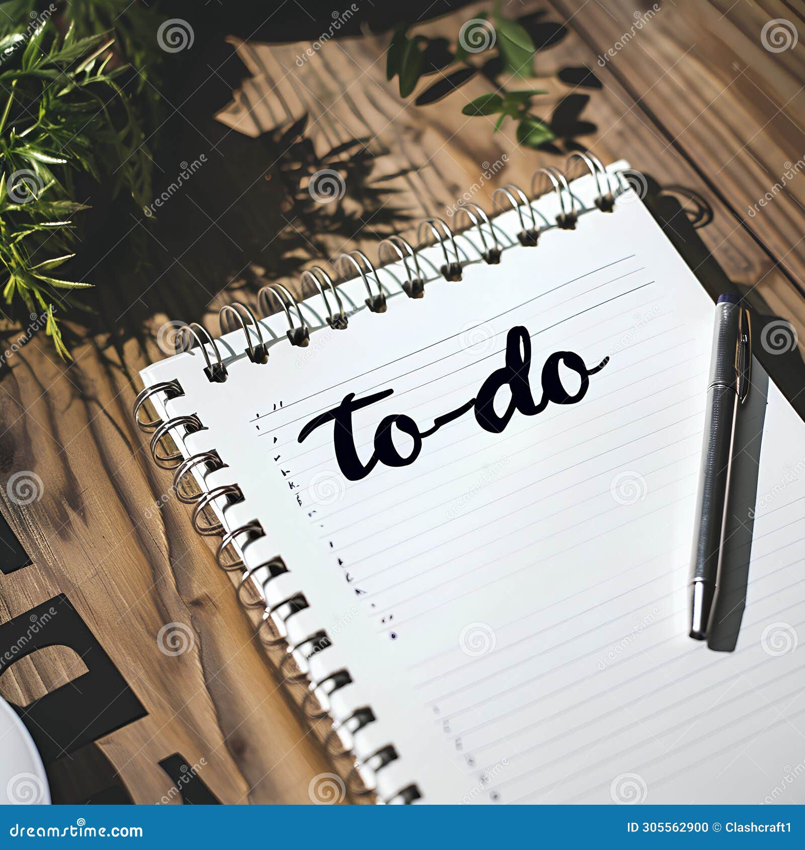 Concept of a To-do List: on a Desk Adorned with Plants, a To-do List ...
