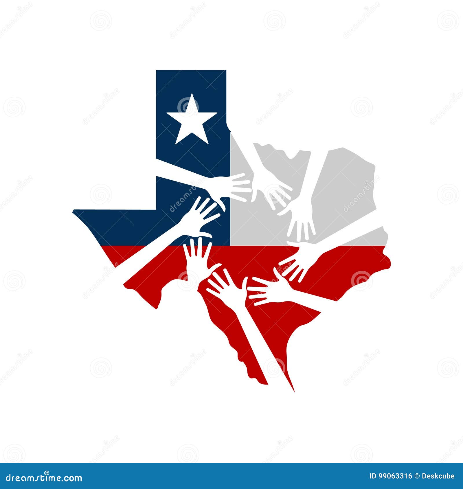 Hands Helping Texas Vector Illustration Stock Illustration ...