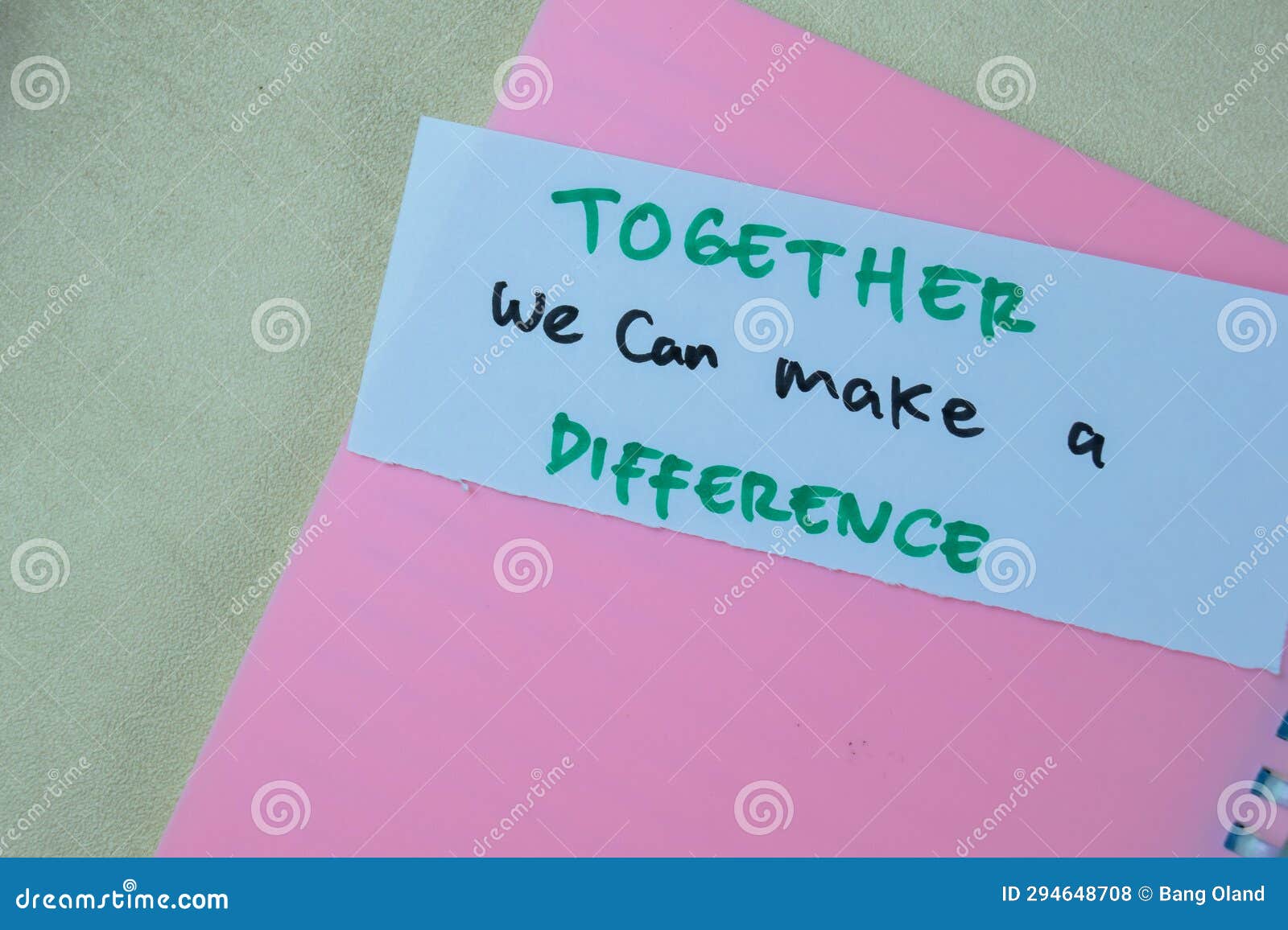 Concept of Together we Can Make a Difference Write on Sticky Notes ...