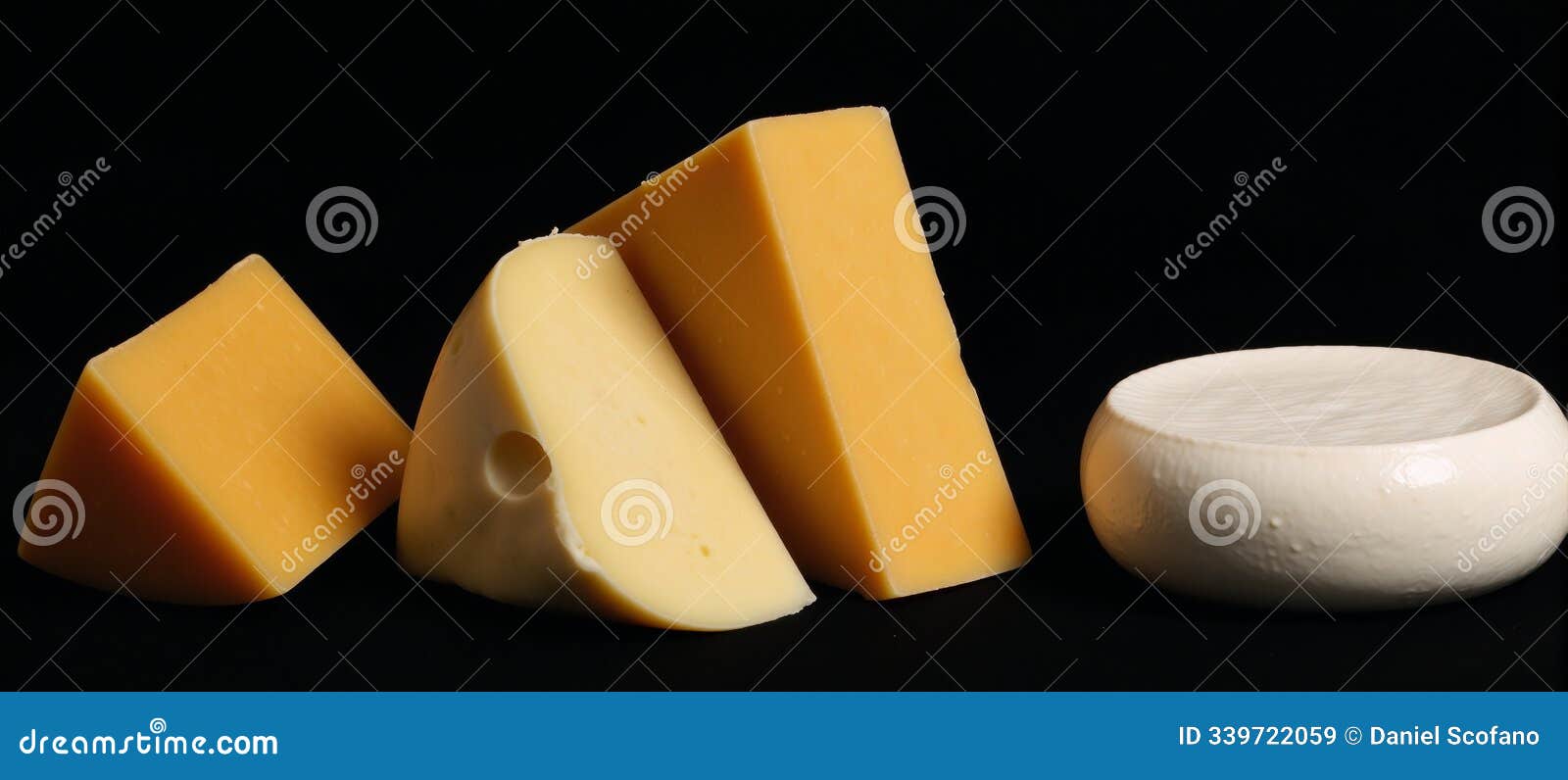 TopDown Perspective Eclectic Arrangement of Assorted Cheese Cheddar ...