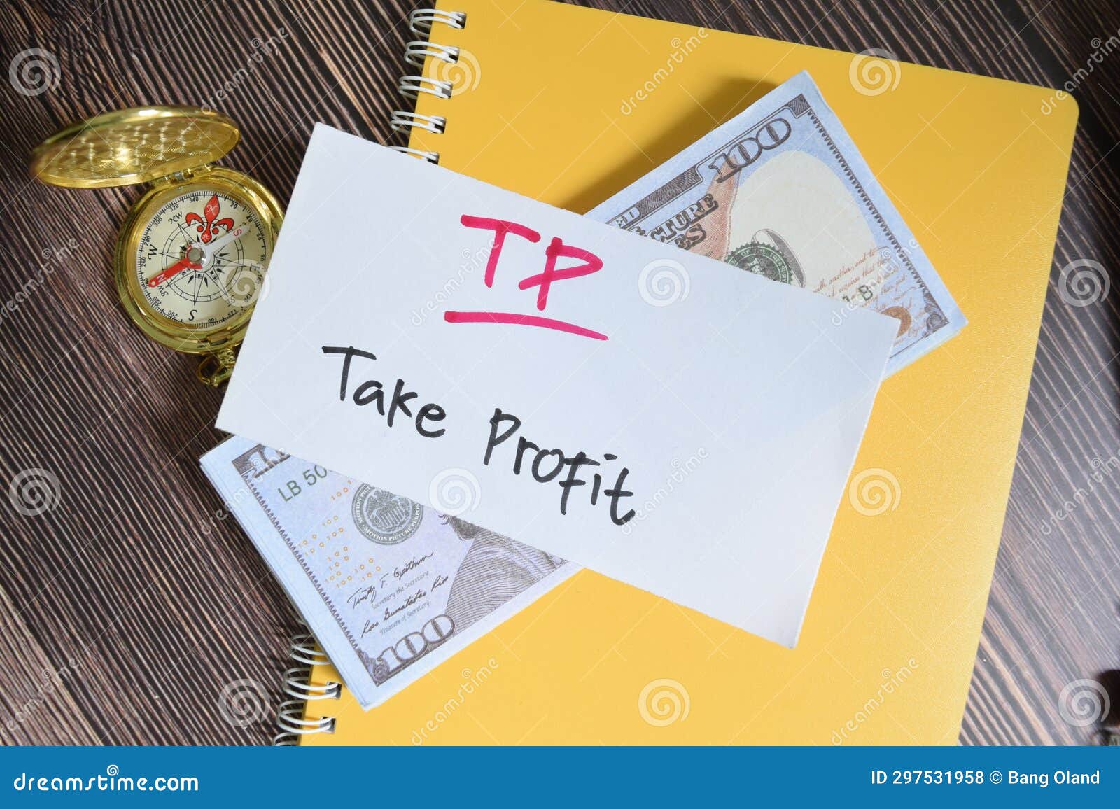 Concept of TP - Take Profit Write on Sticky Notes Isolated on Wooden ...