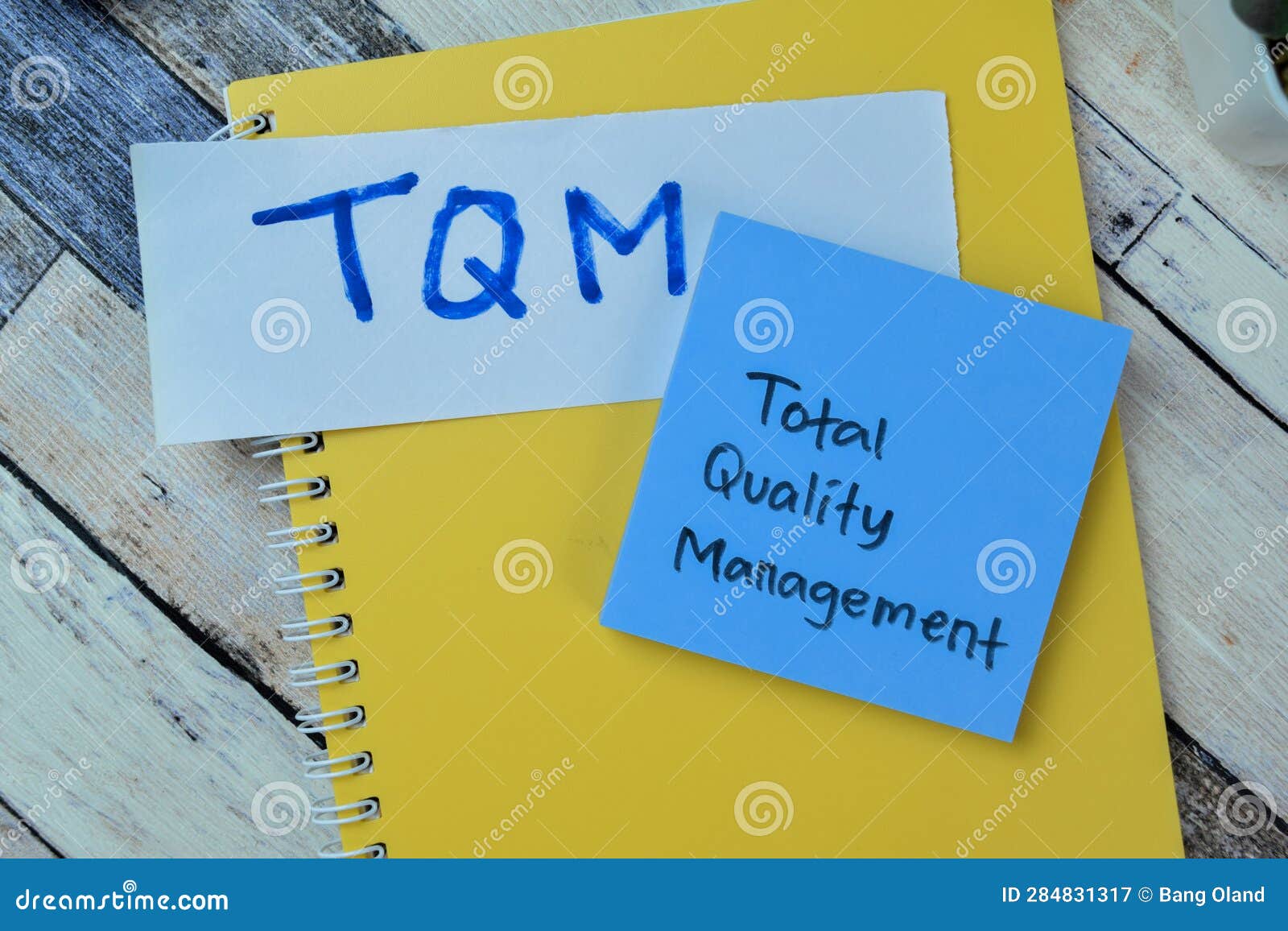 Concept of TQM - Total Quality Management Write on Sticky Notes ...