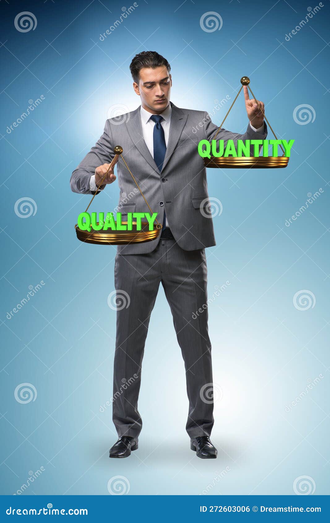 Concept of Trade-off between Quality and Quantity Stock Photo - Image ...