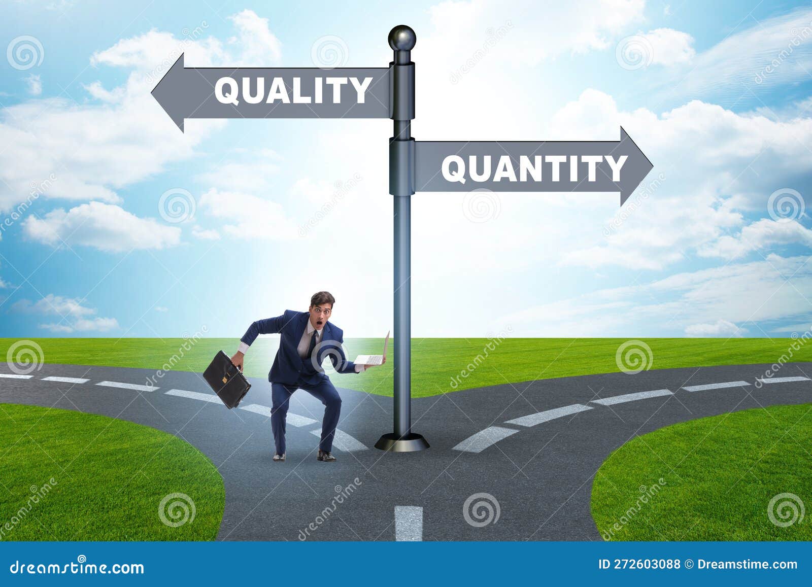 Concept of Trade-off between Quality and Quantity Stock Photo - Image ...