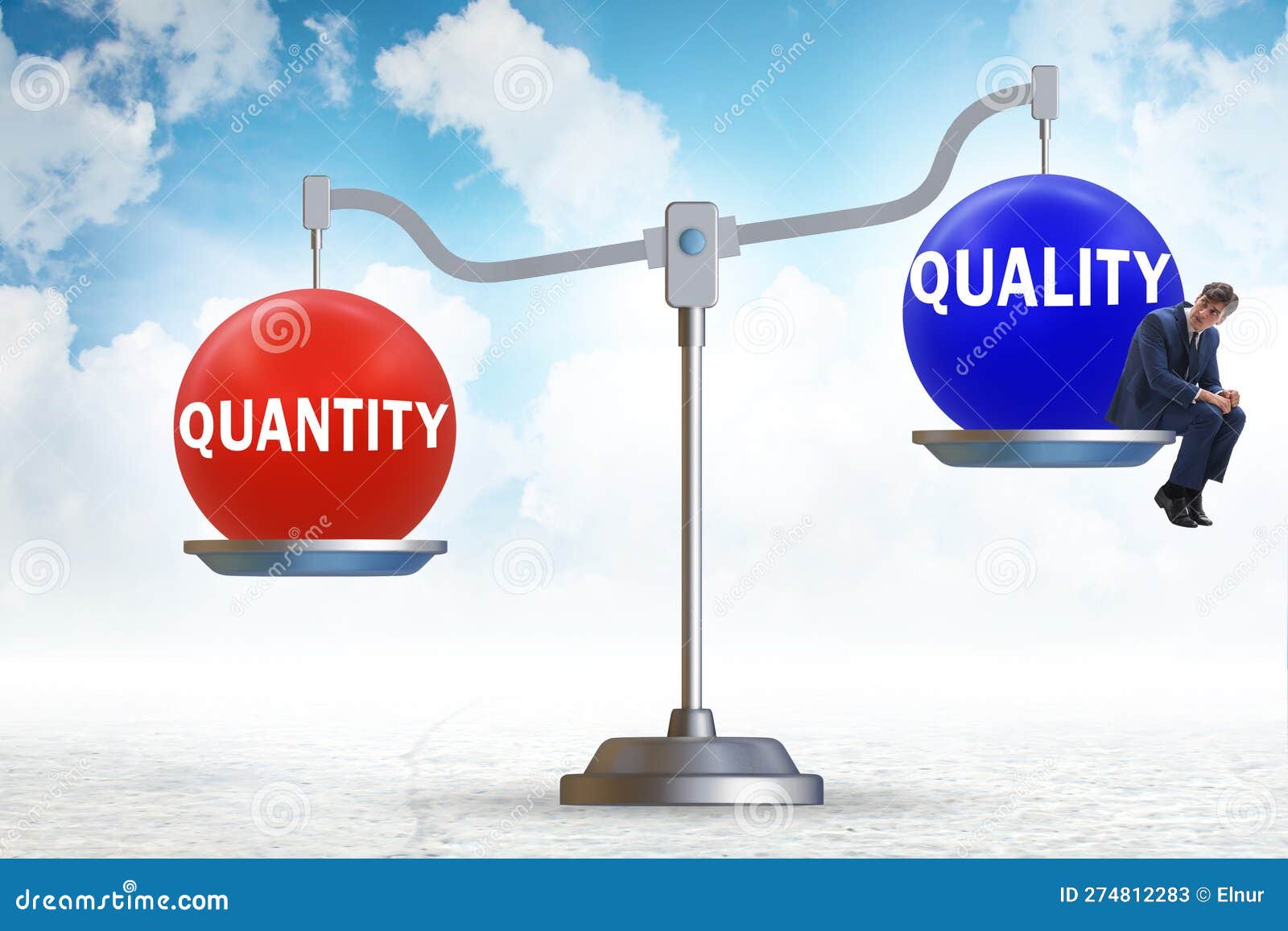 Concept of Trade-off between Quality and Quantity Stock Image - Image ...