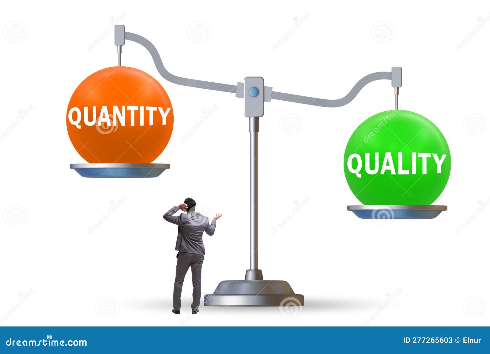 Concept of Trade-off between Quality and Quantity Stock Image - Image ...