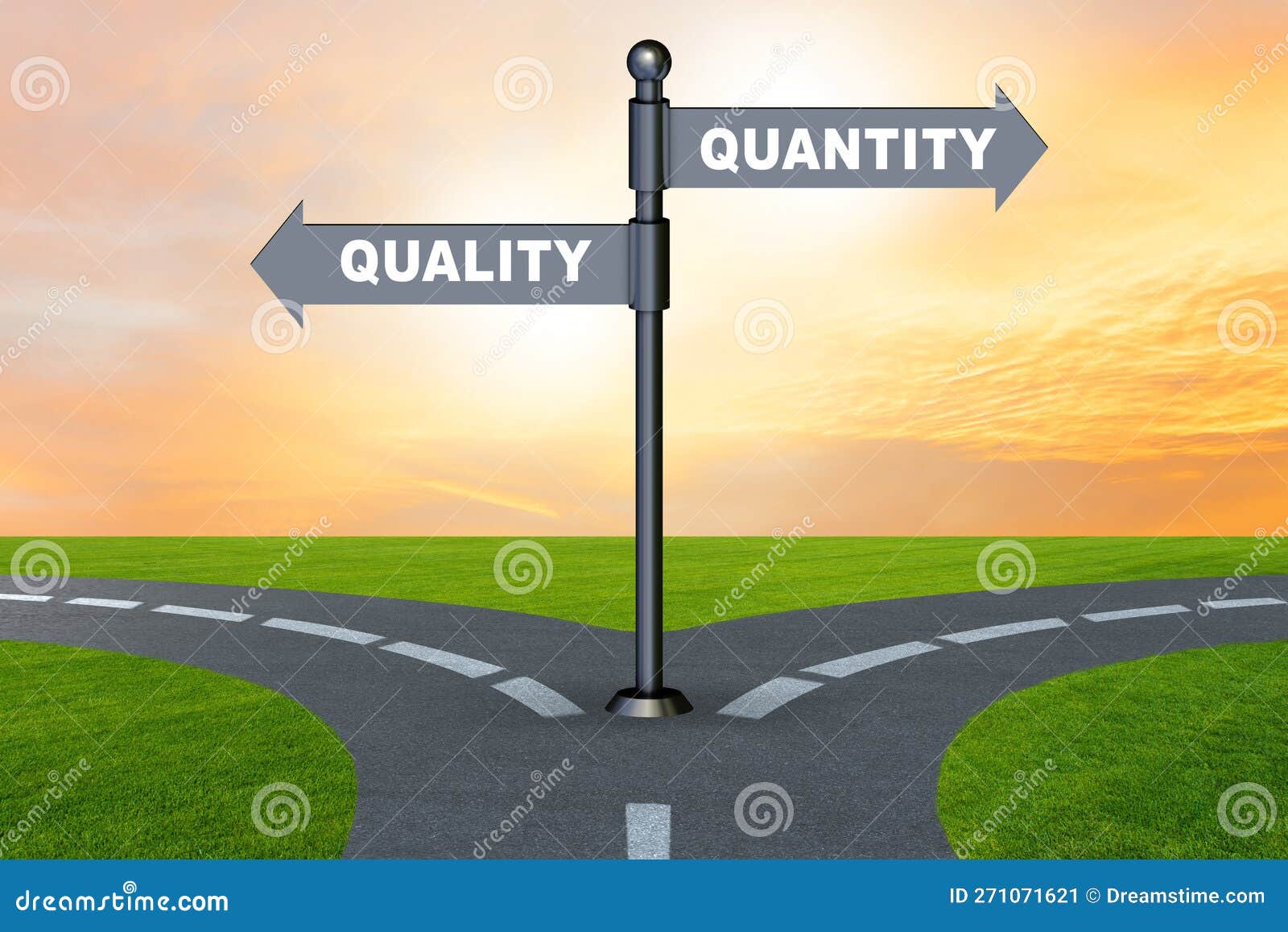 Concept of Trade-off between Quality and Quantity Stock Image - Image ...