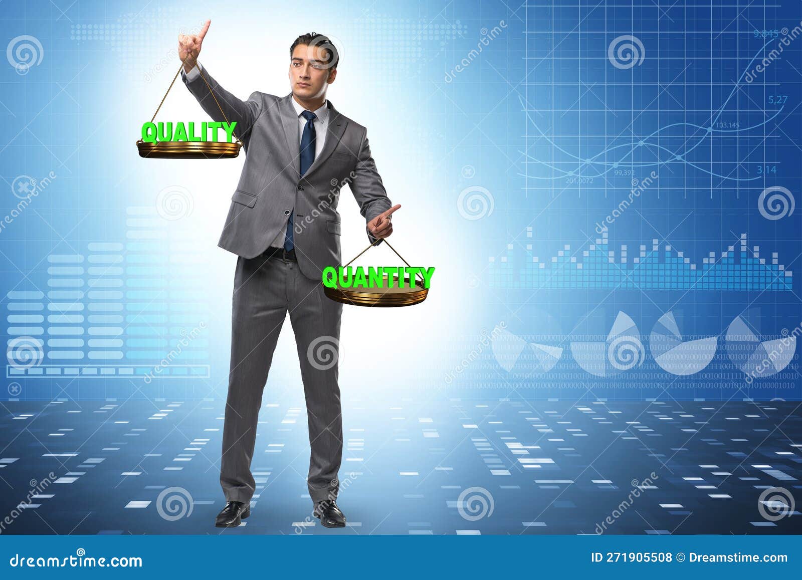 Concept of Trade-off between Quality and Quantity Stock Photo - Image ...