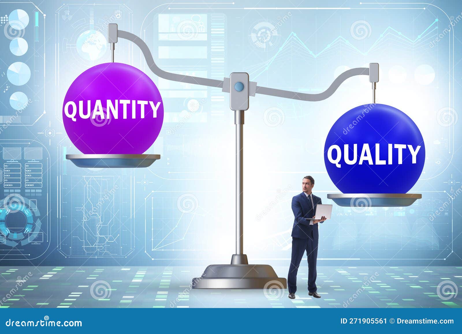 Concept of Trade-off between Quality and Quantity Stock Image - Image ...