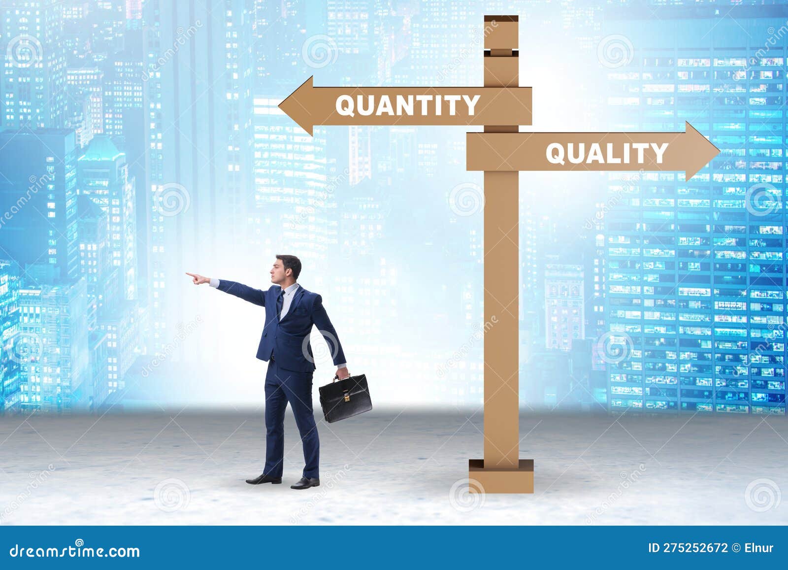 Concept of Trade-off between Quality and Quantity Stock Photo - Image ...