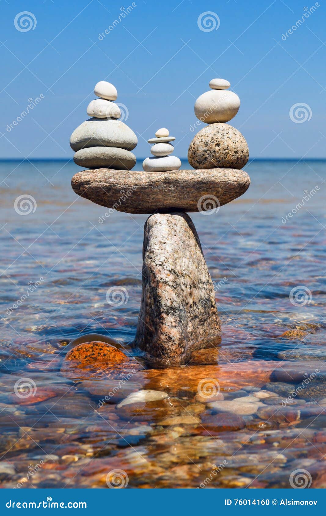Concept of Tranquility and Balance. Rock Zen in the Form of Scales ...