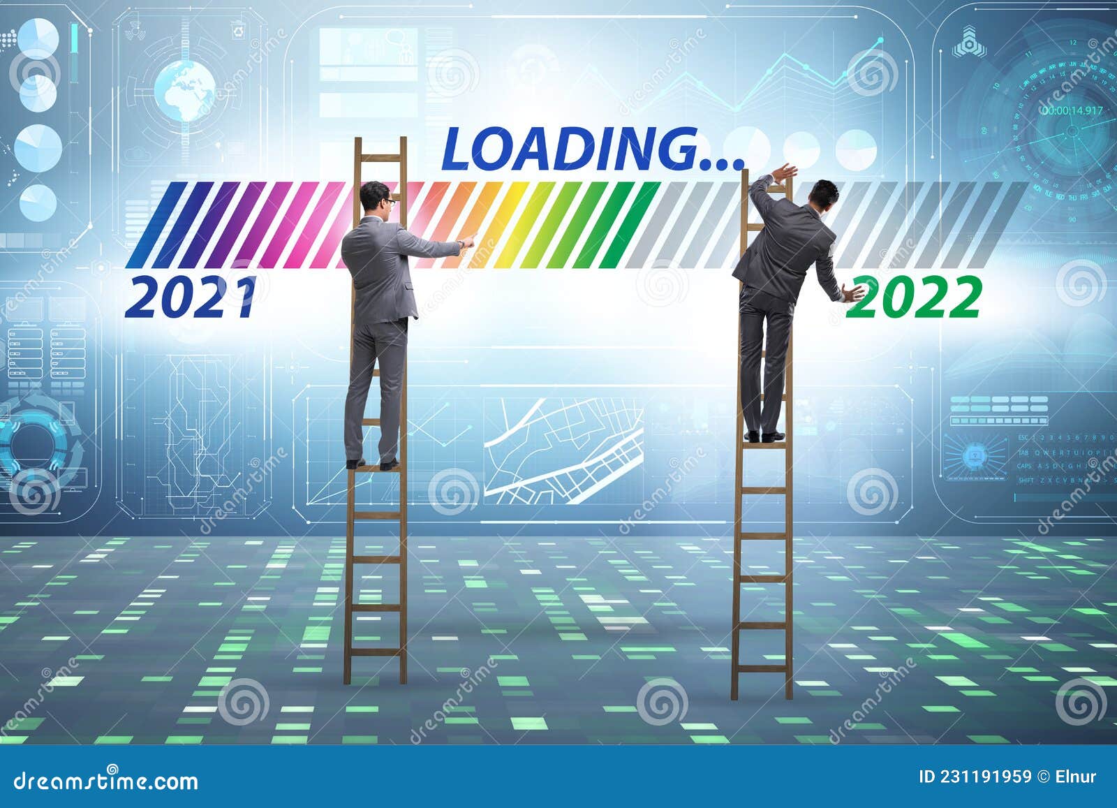 Concept of Transitioning from Year 2021 To 2022 Stock Image - Image of ...