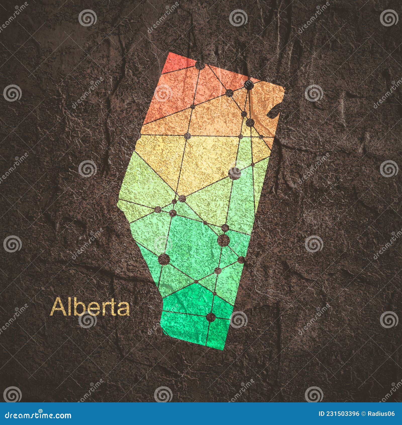 Map of Alberta. Concept of Travel and Geography of Canada. Stock ...