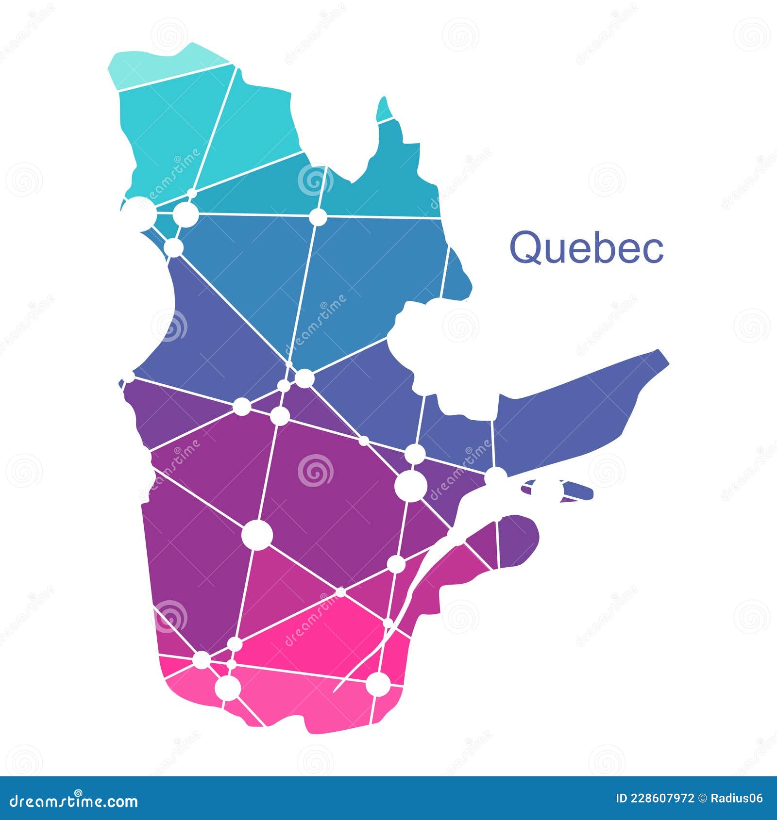 Map of Quebec. Concept of Travel and Geography of Canada. Stock Vector ...