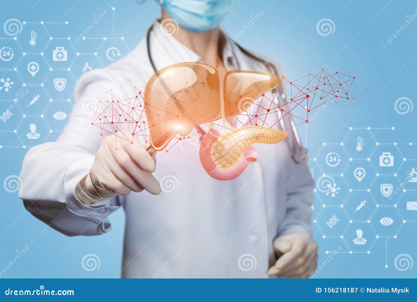 Pancreas Treatment Concept Photo. Figure Of Pancreas Surrounded By ...