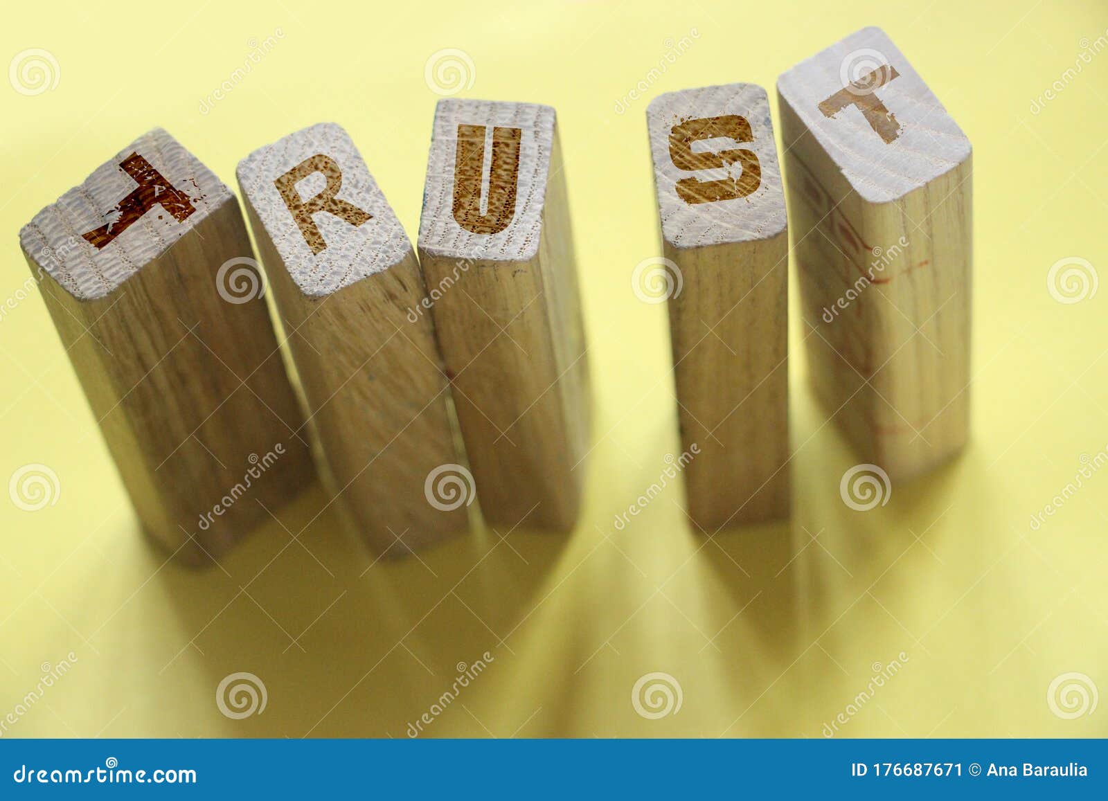 Concept of Trust Word on Wooden Blocks Stock Image - Image of block ...