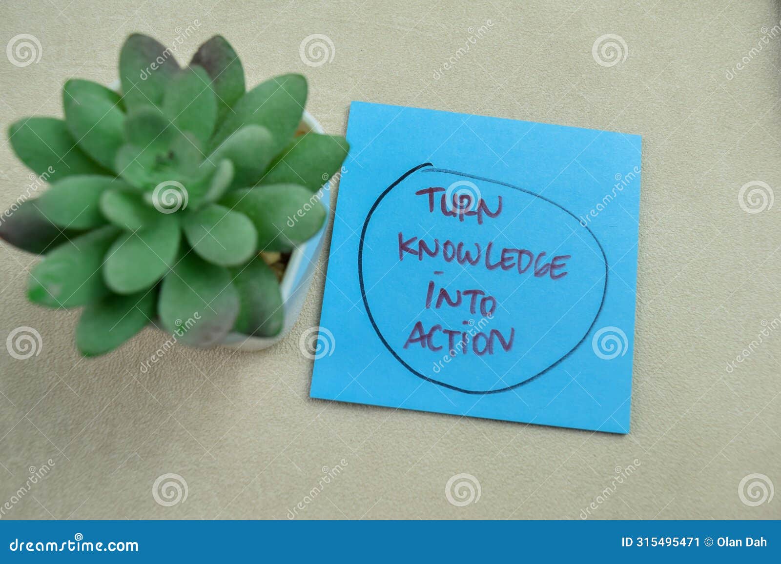 Concept of Turn Knowledge into Action Write on Sticky Notes Isolated on ...