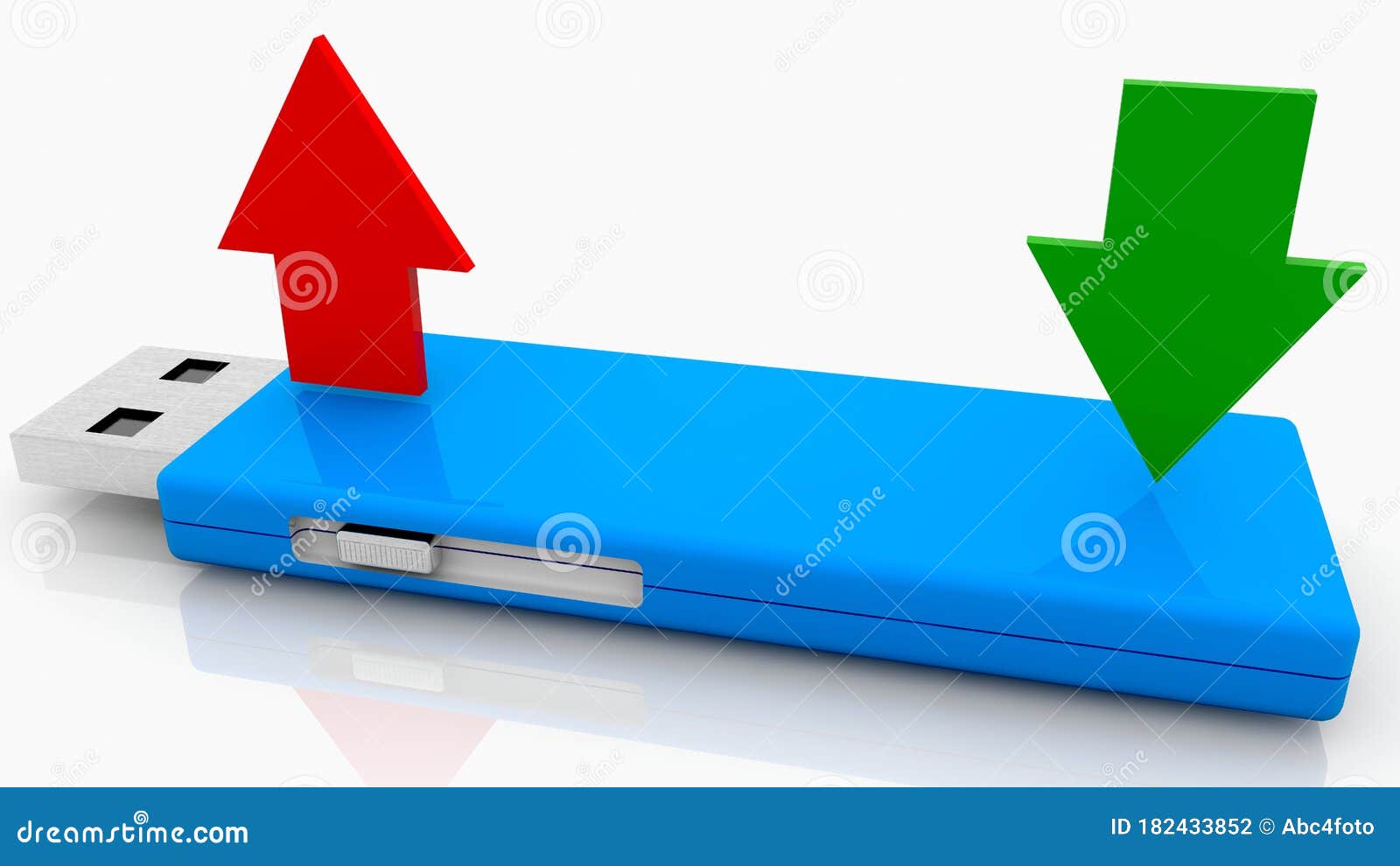 Concept of Two Arrows and USB Memory Stick Stock Illustration ...