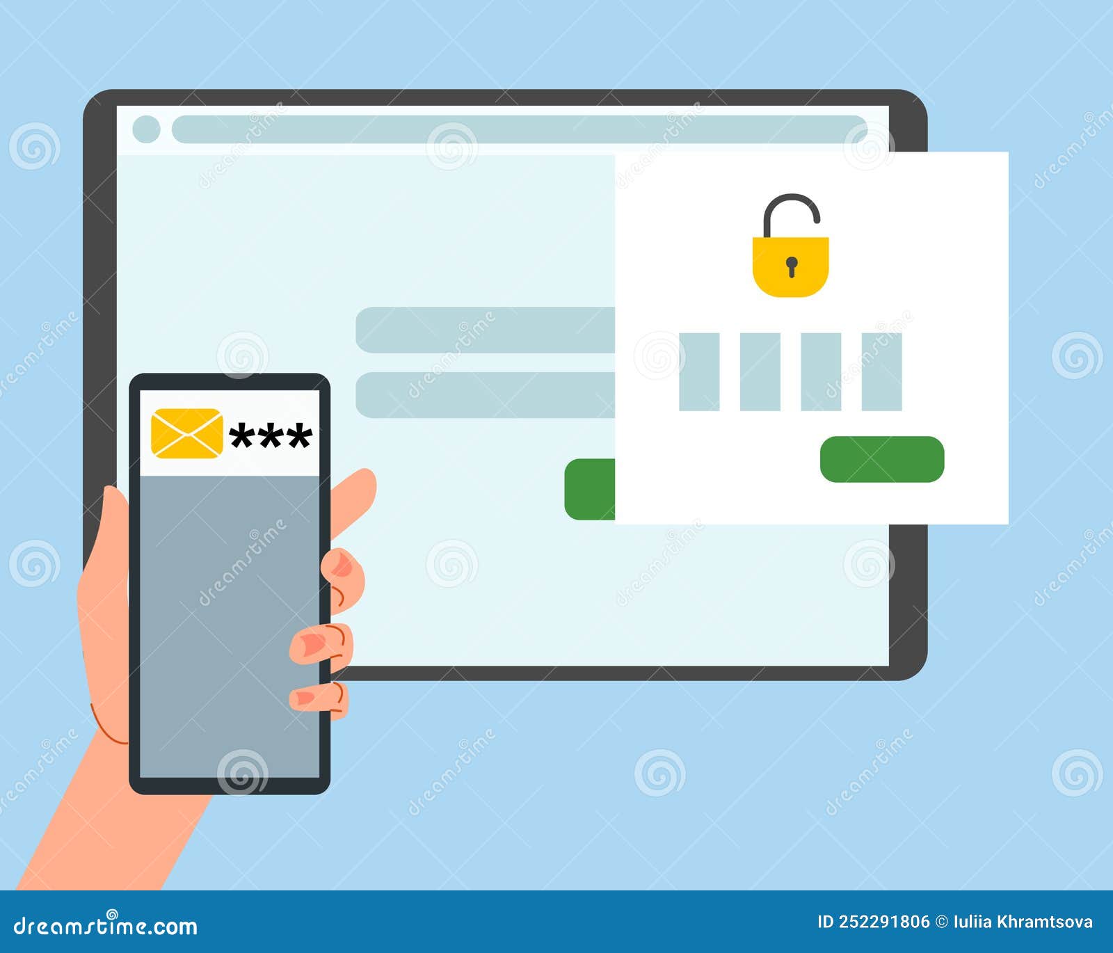 The Concept of Two-factor Authentication Security. Notification of ...