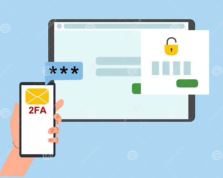 The Concept of Two-factor Authentication Security. Notification of ...