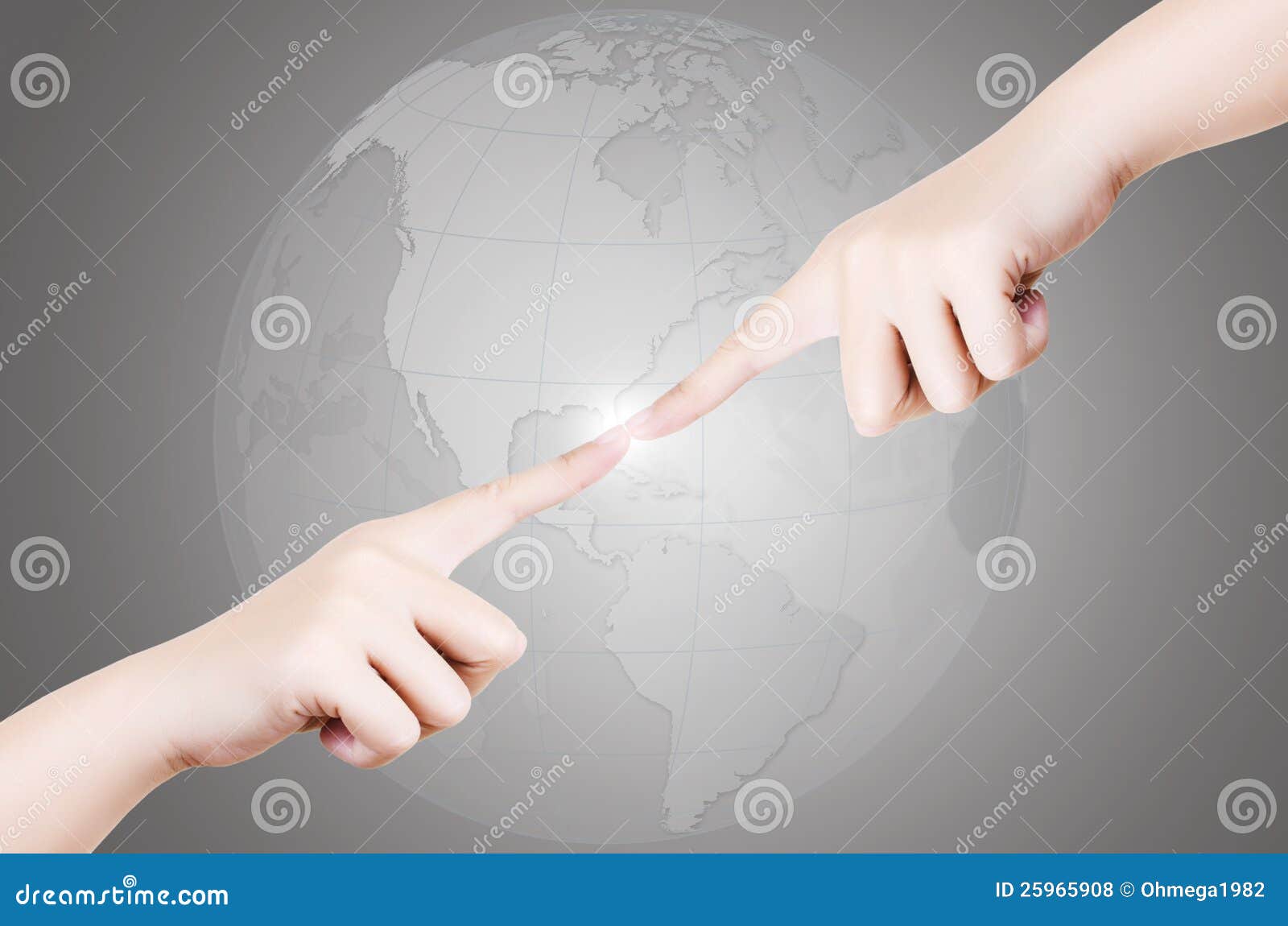Concept Two Hand Point with World Globe. Stock Photo - Image of earth ...