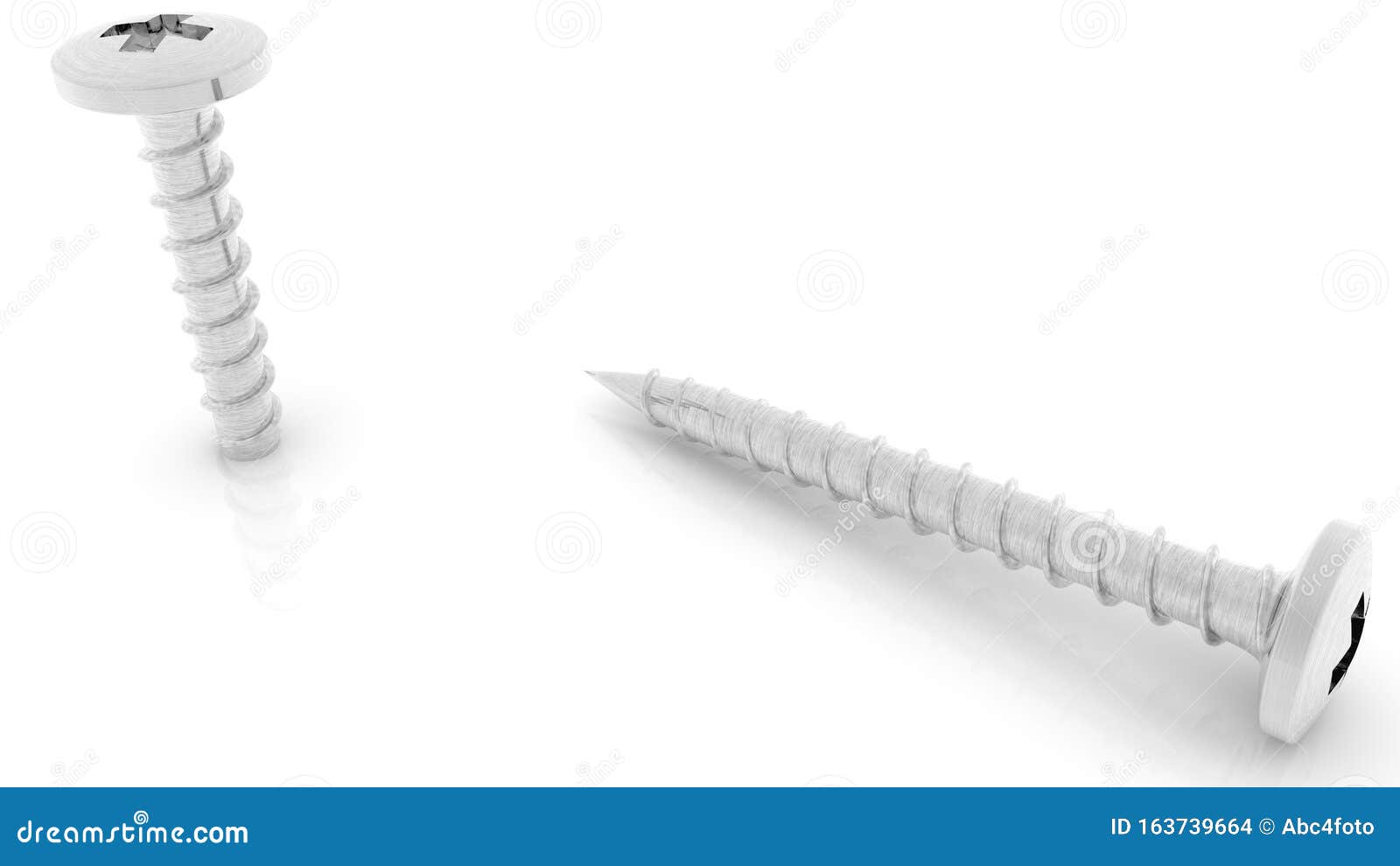 Concept of Two Screws on White Stock Illustration - Illustration of ...