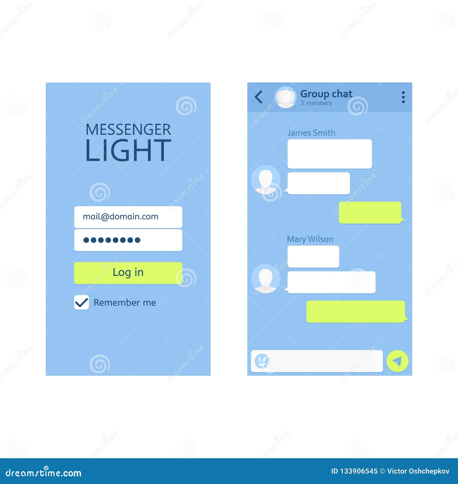 Concept of UI Kit Social Network Messenger Stock Vector - Illustration ...