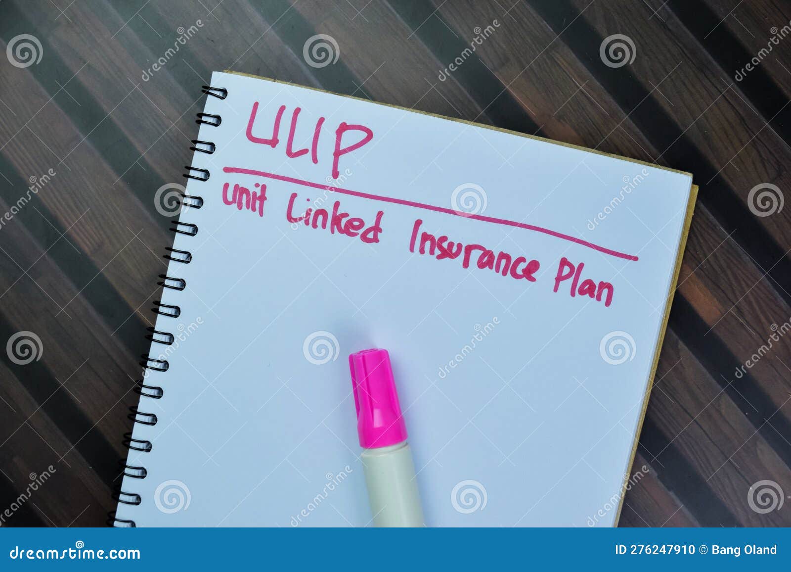 Concept of ULIP - Unit Linked Insurance Plan Write on Book Isolated on ...