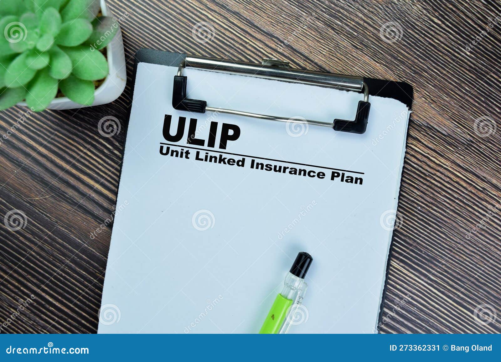 Concept of ULIP - Unit Linked Insurance Plan Write on Paperwork on a ...