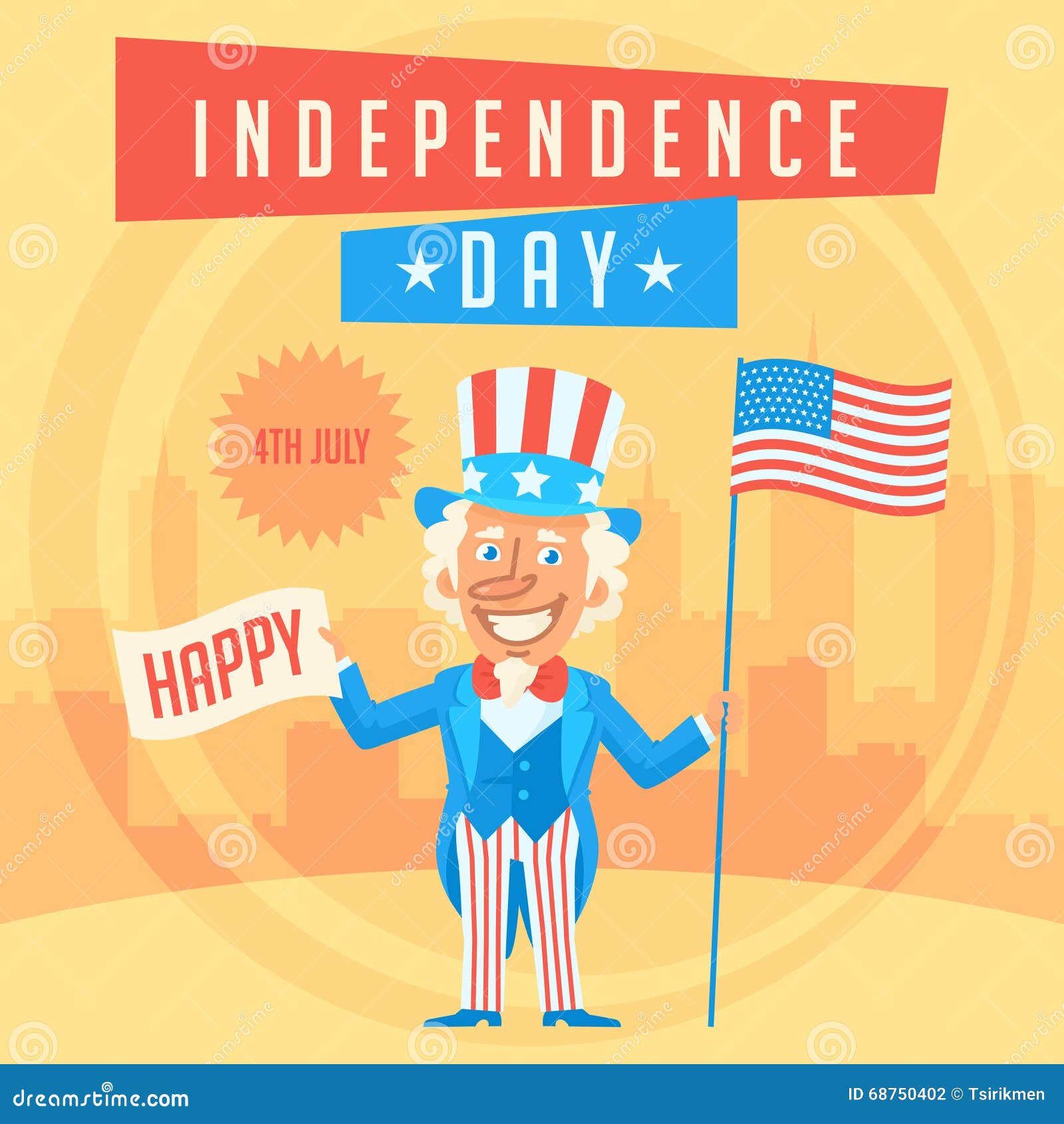 Concept Uncle Sam and Independence Day 2 Stock Vector - Illustration of ...