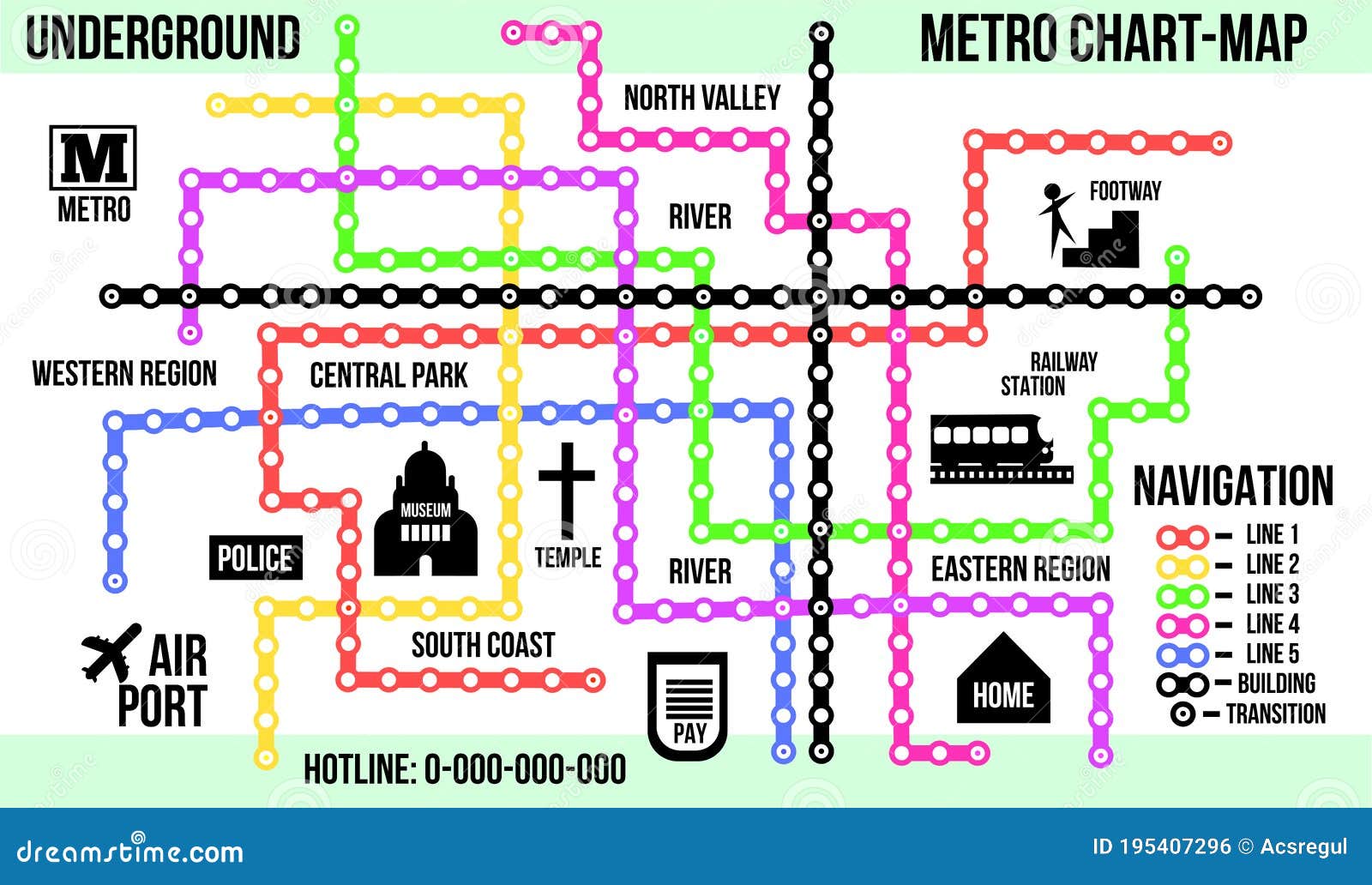 Concept Underground Chart, Metro Map, Subway City Transportation Vector ...