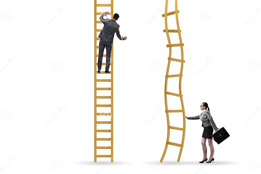 Concept Of Unequal Career Opportunities Between Man And Woman Stock