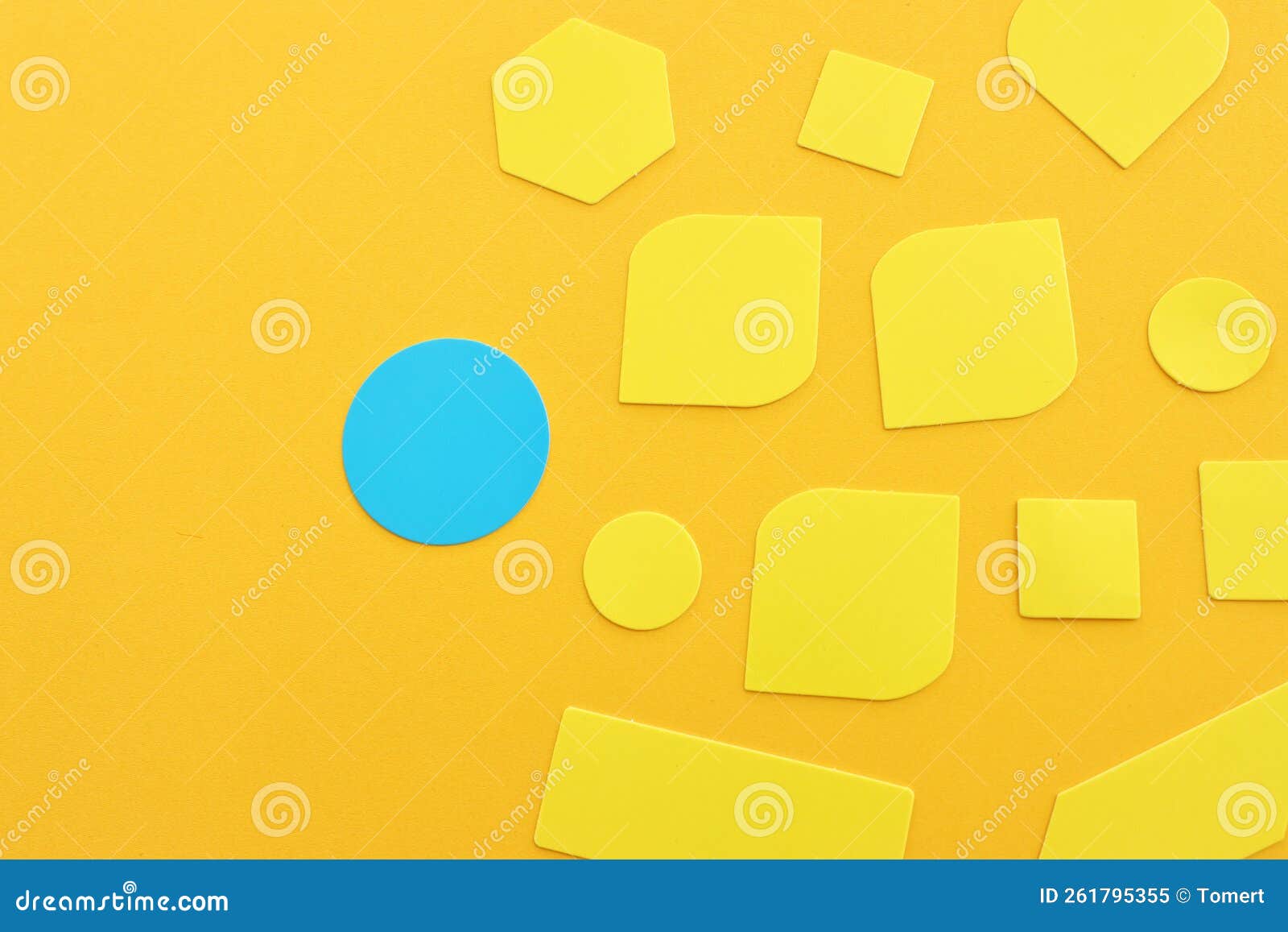 Concept of Unique Thinking. Paper Shapes of the Same Color Versus a ...