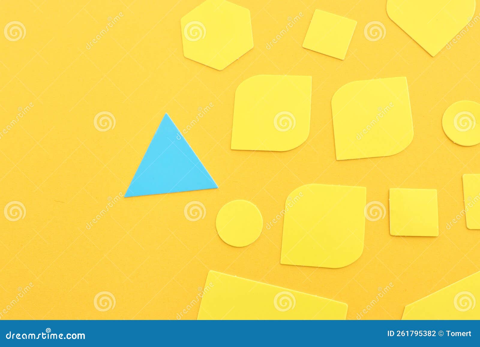 Concept of Unique Thinking. Paper Shapes of the Same Color Versus a ...