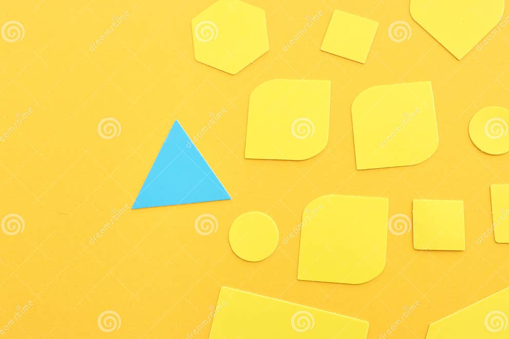 Concept of Unique Thinking. Paper Shapes of the Same Color Versus a ...