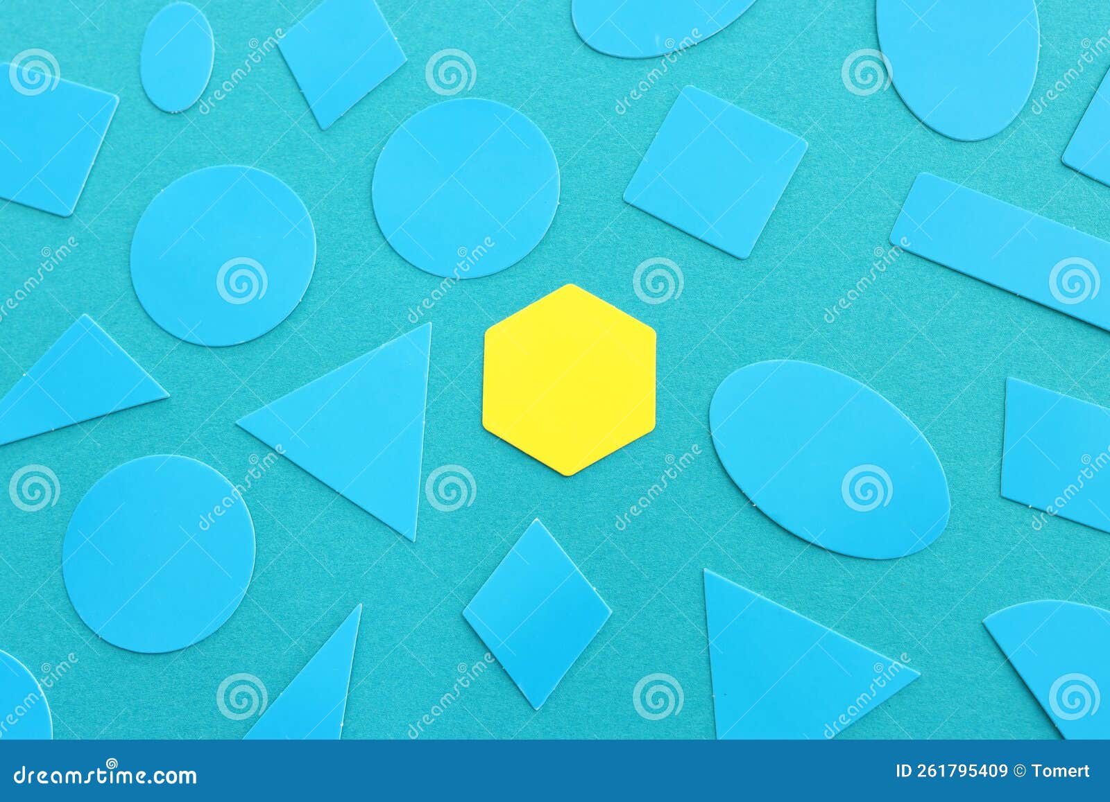 Concept of Unique Thinking. Paper Shapes of the Same Color Versus a ...