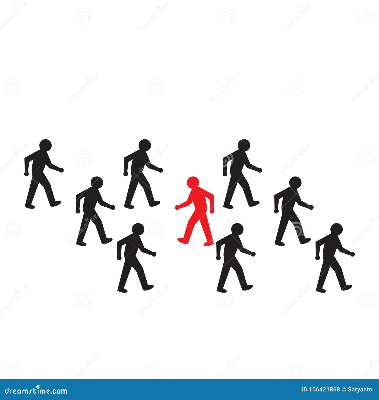 Concept Of Uniqueness In Team. Stock Vector - Illustration of isolated ...