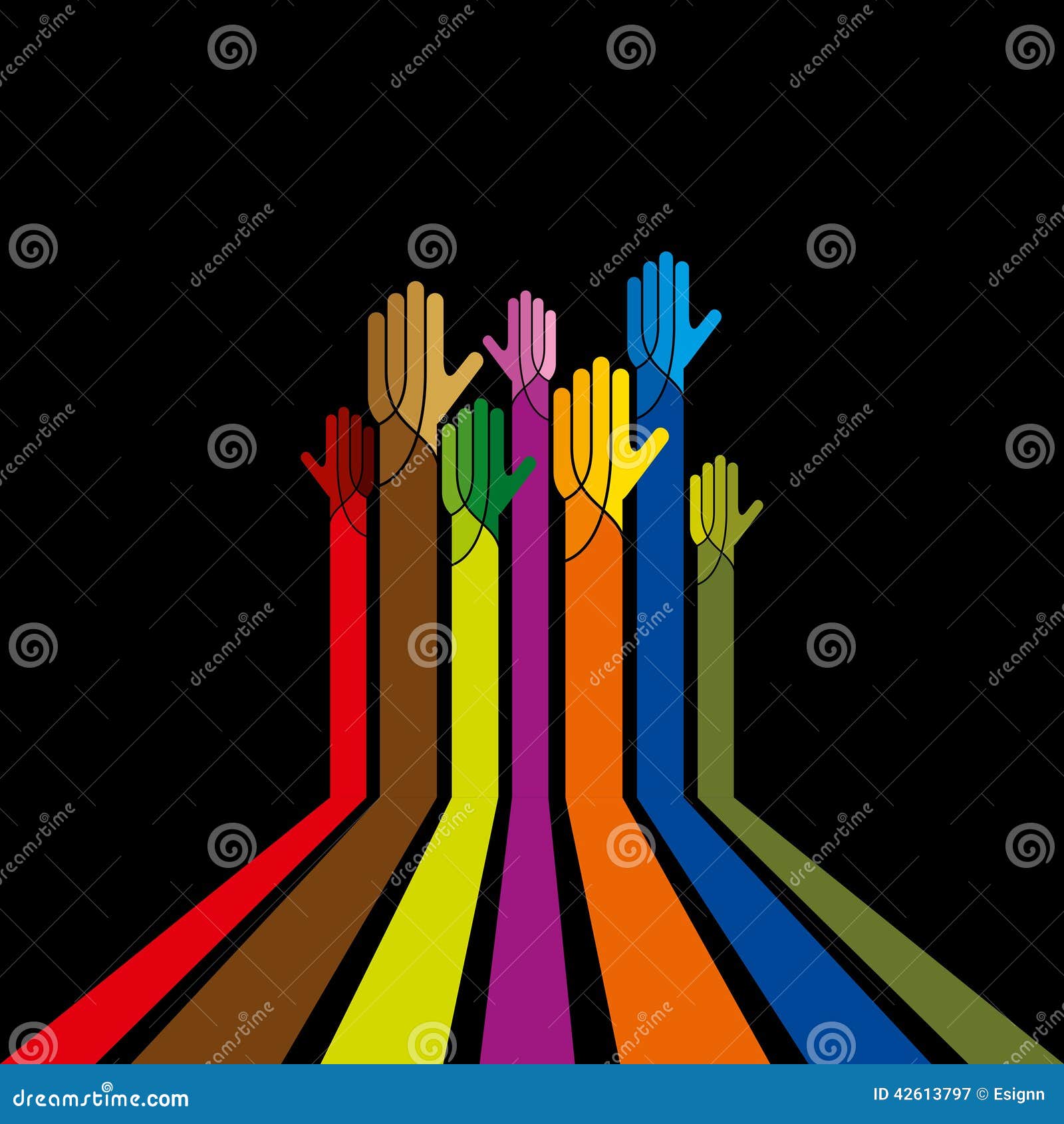 Concept of Unity with Hands Icon Stock Vector - Illustration of ...