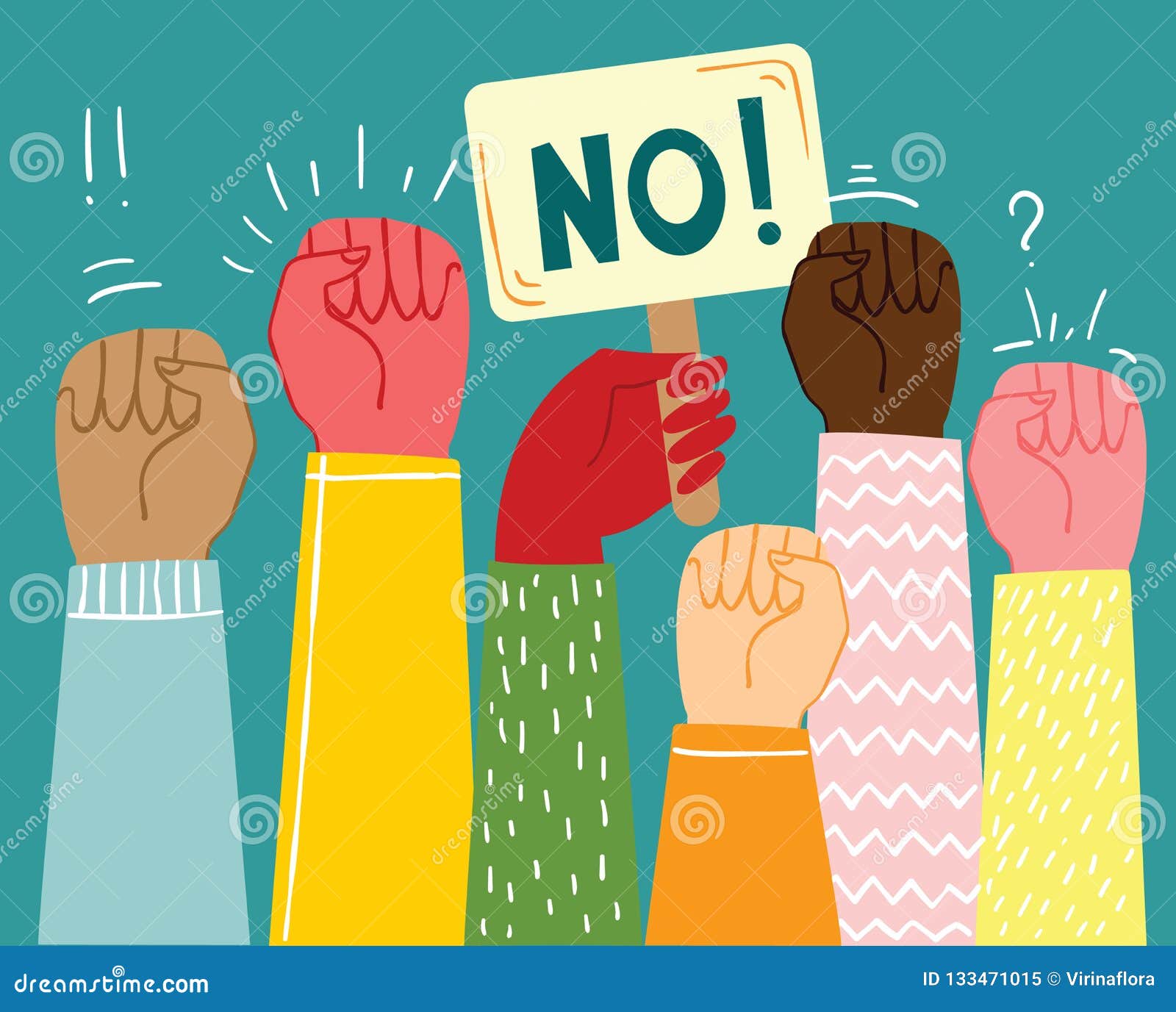 Concept of Unity, Protest, Revolution, Fight, Cooperation. Stock Vector ...