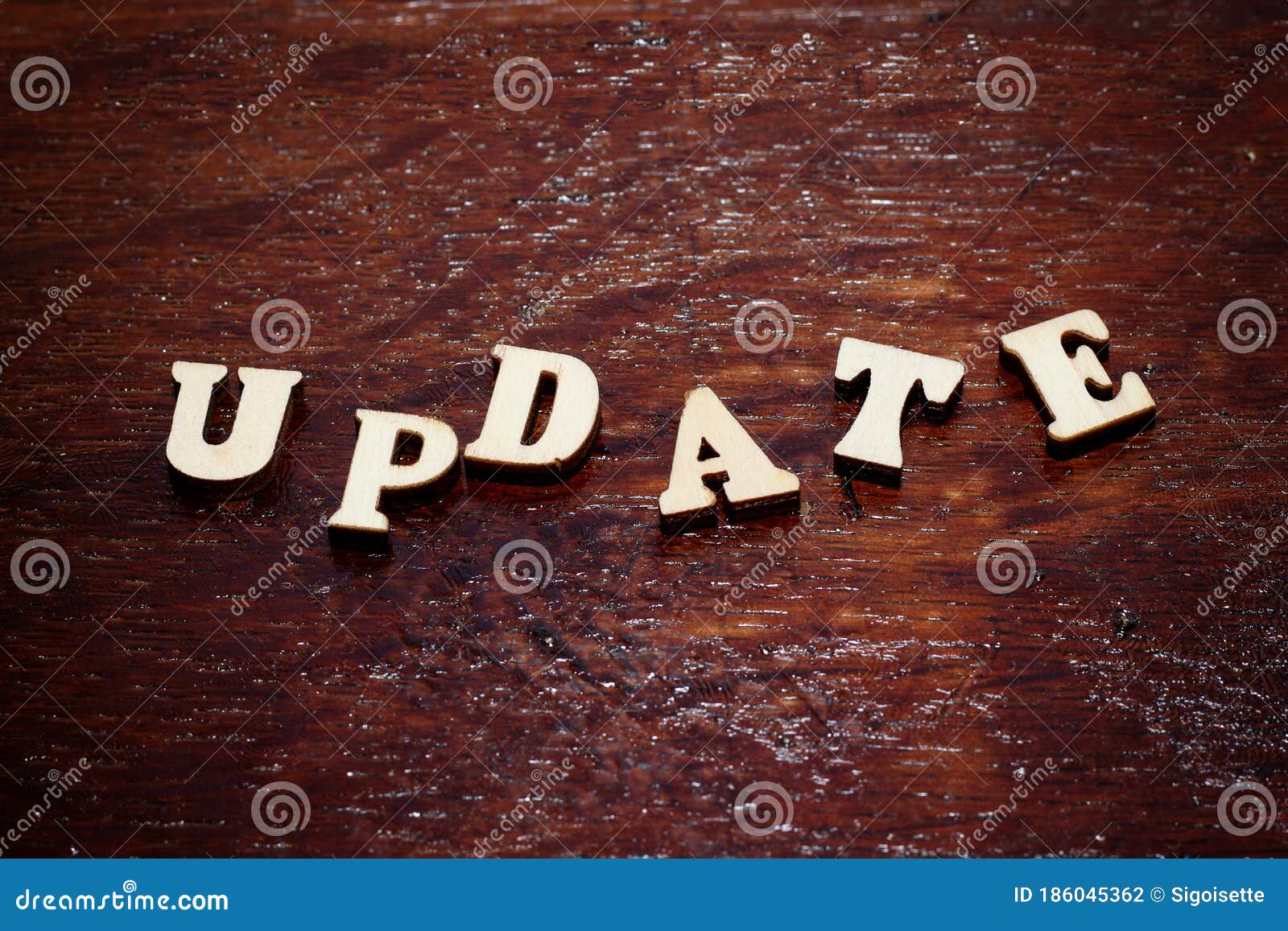 Concept Update Wooden Letters. Stock Photo - Image of wooden ...