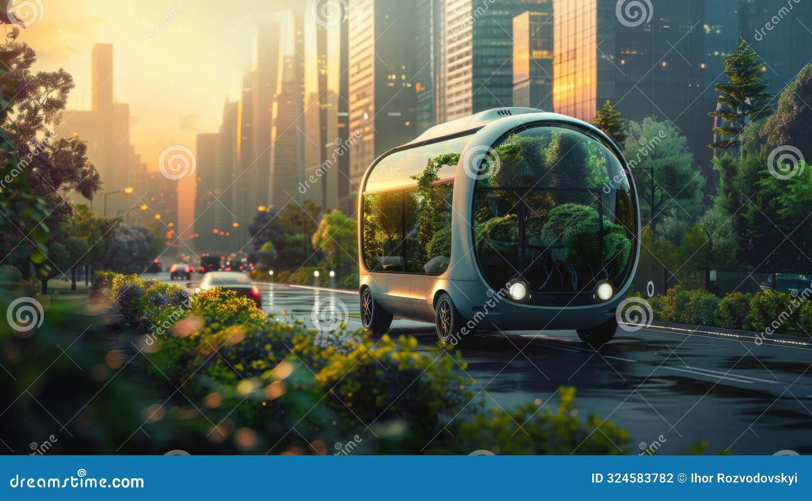 The Concept of Urban Ecological Transport on Wheels Stock Illustration ...