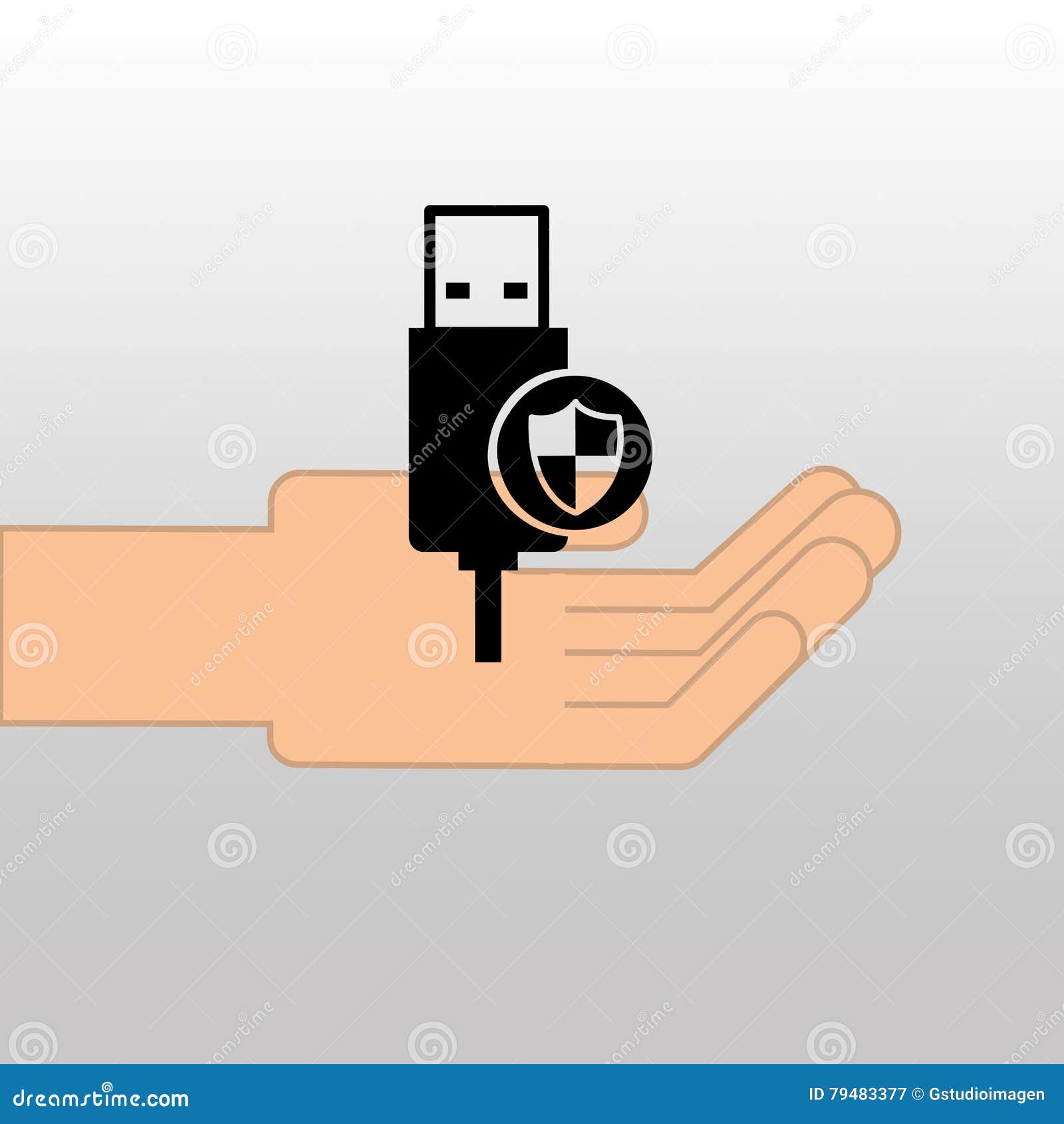 Concept USB Protection Security Data Icon Design Stock Illustration ...