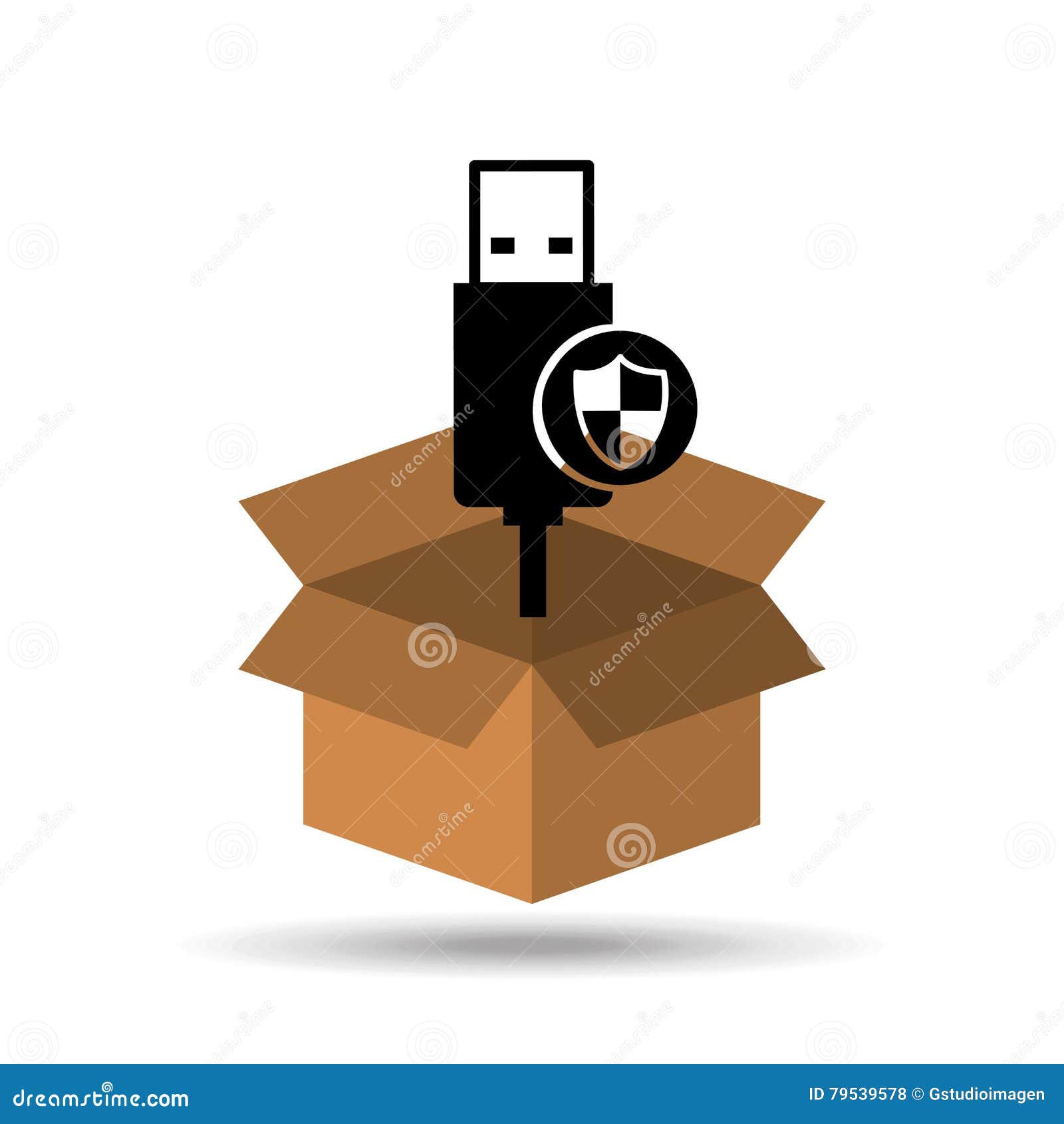 Concept USB Protection Security Data Icon Design Stock Illustration ...